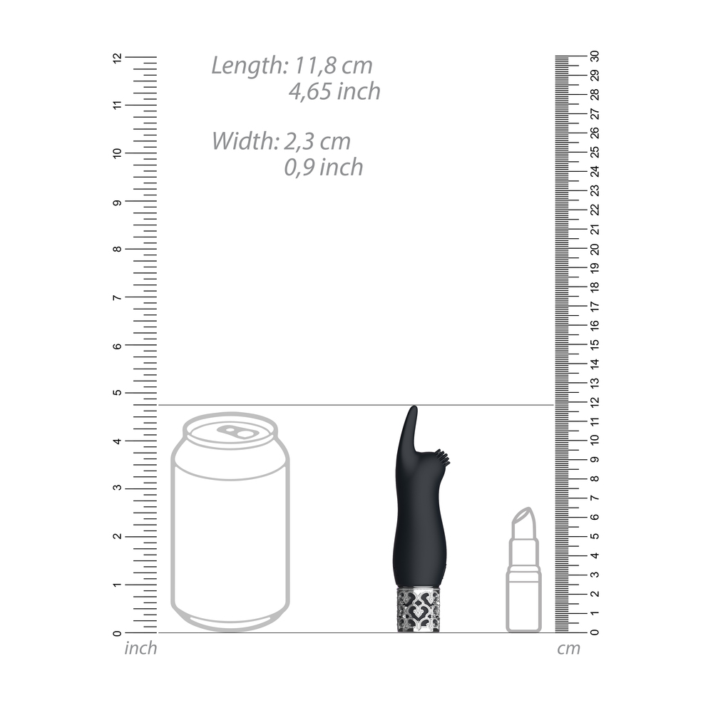 Royal Gems Elegance Rechargeable Silicone Bullet Black | BondageBox | Free Delivery